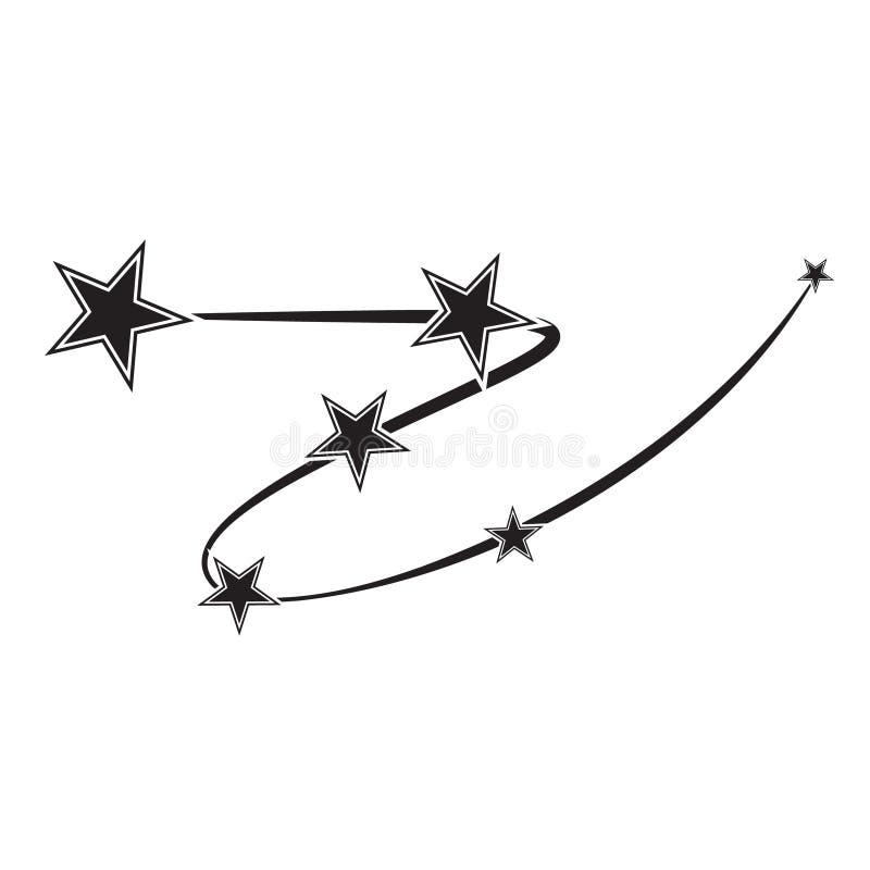 Dynamic Wave Line of Stars Clipart Design Stock Vector - Illustration ...