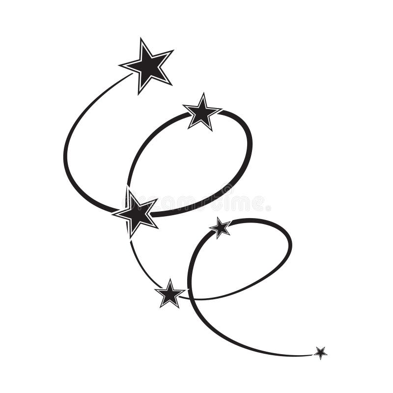 Dynamic Wave Line of Stars Clipart Isolated Stock Vector - Illustration ...