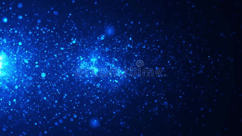 Dynamic Wave of Luminous Particles Flying Horizontally. Sparkling ...