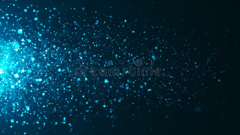 A Dynamic Wave of Luminous Particles Flying Horizontally. Sparkling ...