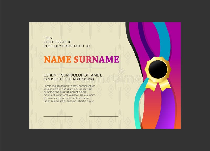 Dynamic Wave Modern Achievement Award Certificate Design Stock Vector ...