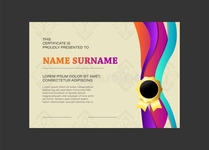 Dynamic Wave Modern Achievement Award Certificate Isolated Stock Vector ...