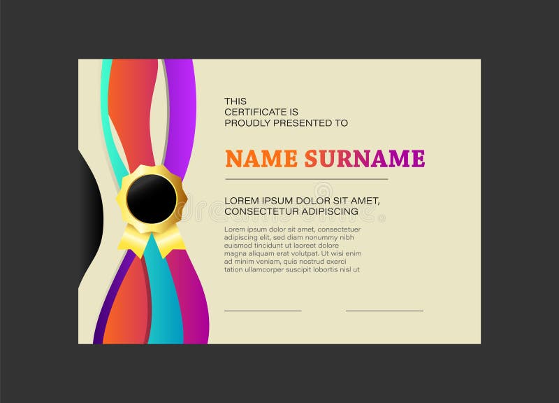 Dynamic Wave Modern Achievement Award Certificate Paper Stock Vector ...