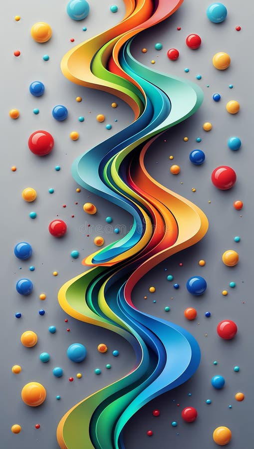 Dynamic Wave Pattern Artwork with Vertical Flow and Curved Lines Stock ...