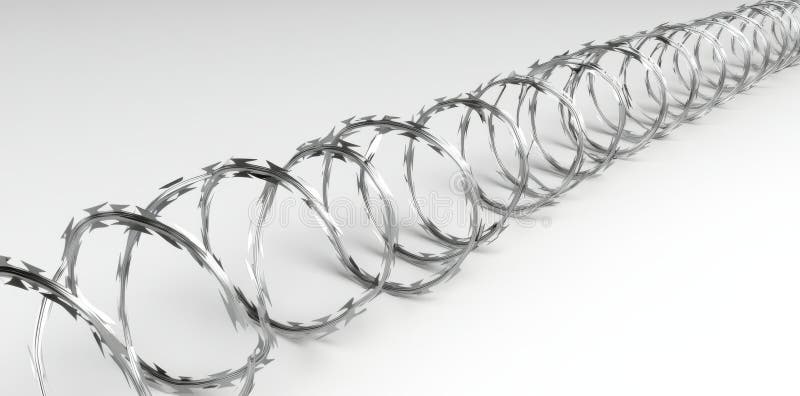 A Dynamic Wave Pattern of Barbed Wire on a White Background ...