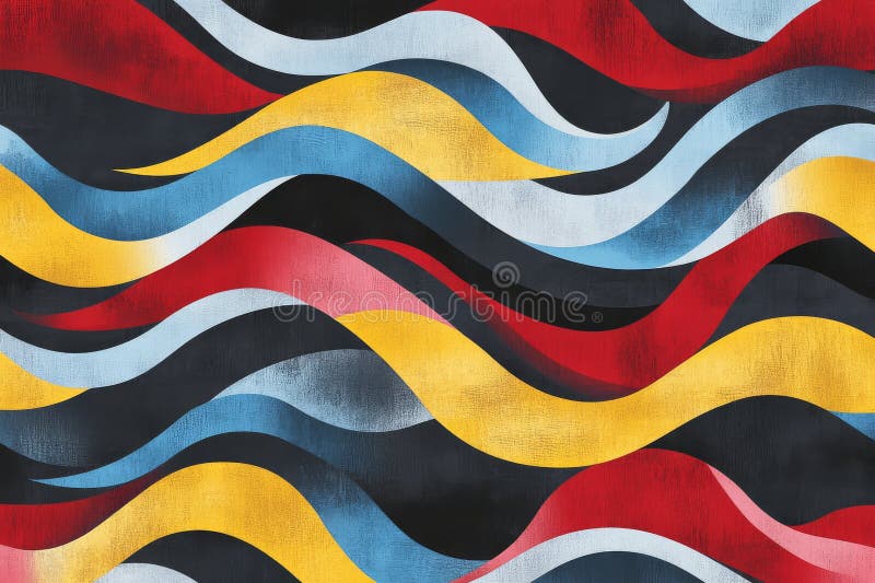 A Dynamic Wave Pattern in Bold Shades of Red, Yellow, and Blue ...