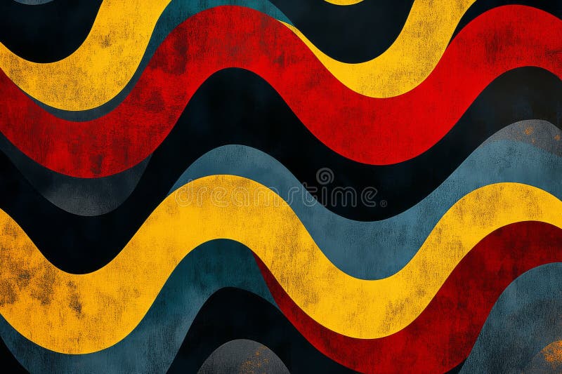 A Dynamic Wave Pattern in Bold Shades of Red, Yellow, and Blue ...