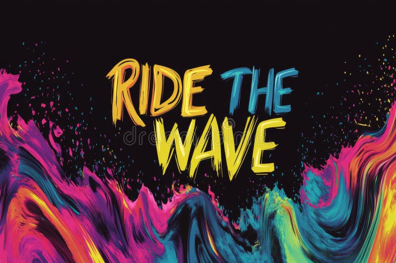 Vibrant Wave Adventure Illustration Stock Illustration - Illustration ...