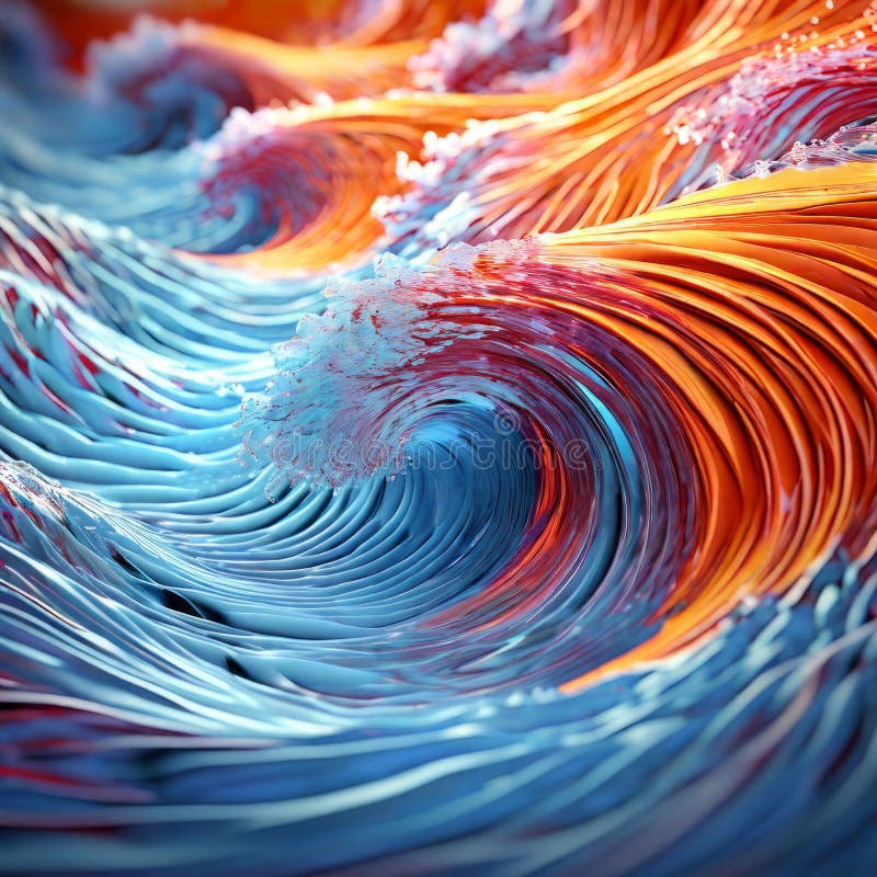 Dynamic Wave Pattern with Swirling and Cascading Shapes K Ud V Stock ...