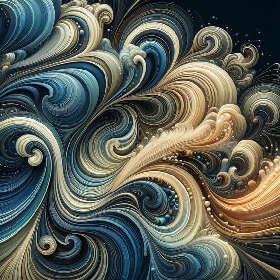 Dynamic Wave Pattern with Swirling and Cascading Shapes, Phtor Stock Photo - Image of shapes ...