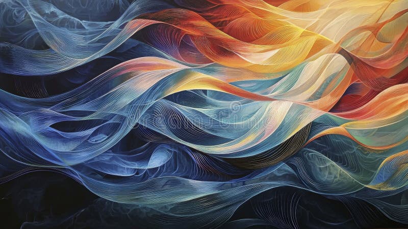 Dynamic Wave Patterns of Light Lines Abstract Environment Art Display ...