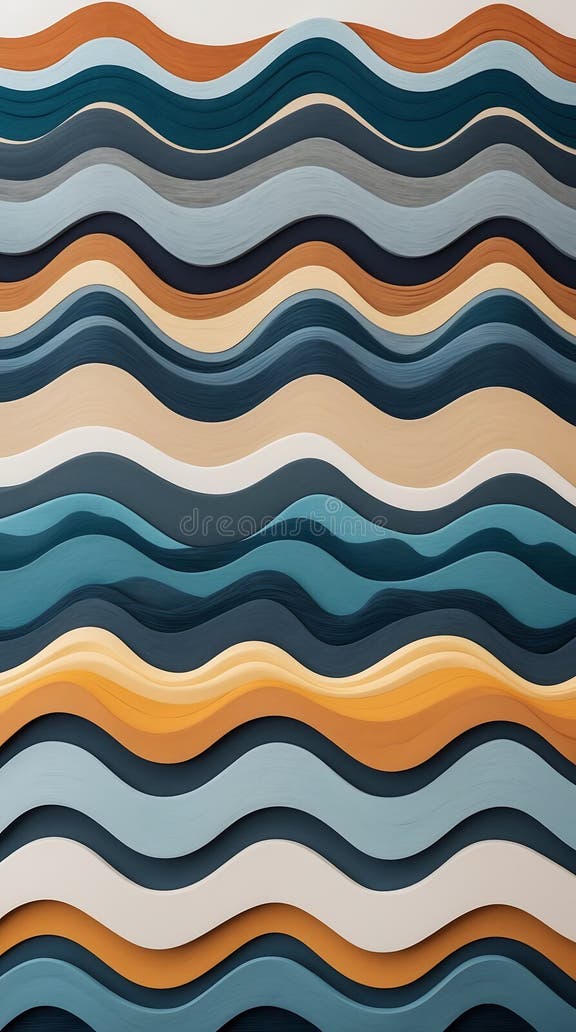 Dynamic Wave Patterns in Warm Ocean Tones for Stylish Wallpaper Design ...
