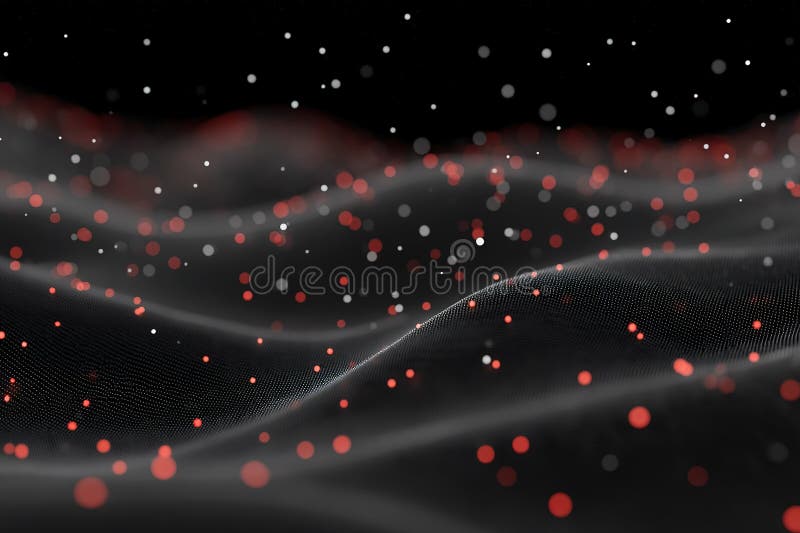 Dynamic Wave of Red and White Particles Moving through a Black ...