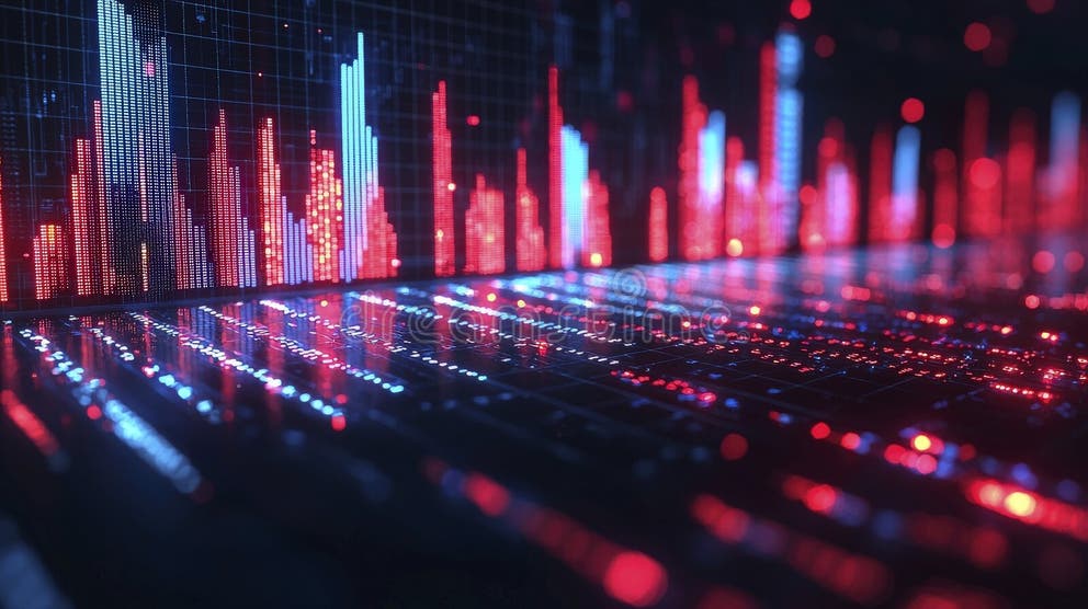 Dynamic Waveform Visualization with Color Spectrum Stock Illustration ...
