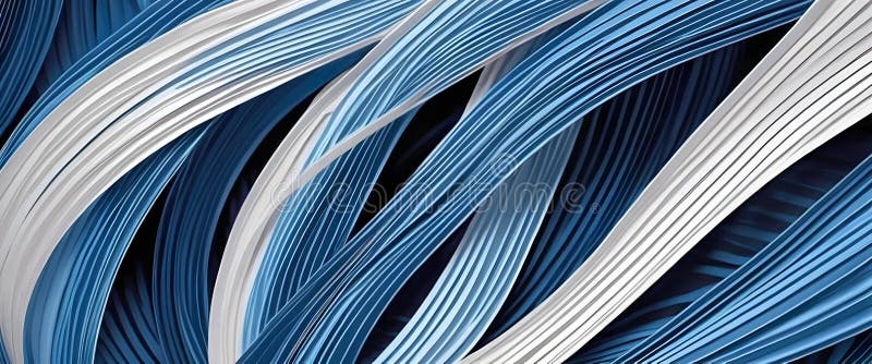 Dynamic Waves of Blue, Digital Artwork for Backgrounds, AI Illustration ...