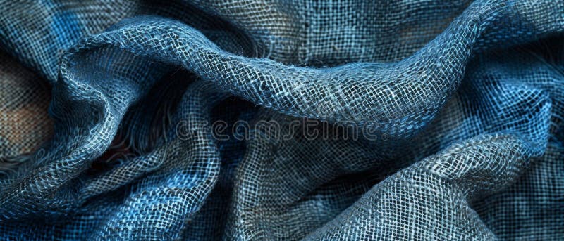 Dynamic Waves of Blue Mesh Fabric Captured in High Detail, Perfect for ...
