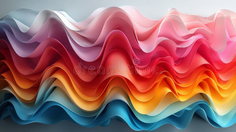 Dynamic Waves of Color Blend Together in an Abstract Pattern Creating ...