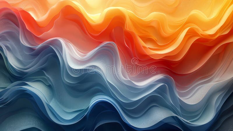 Dynamic Waves of Color Blend Together in an Abstract Pattern Creating ...