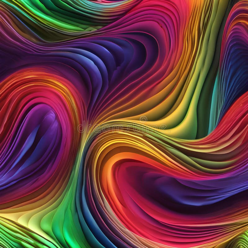 Dynamic Waves of Color Flowing and Undulating, Like a River of Light in ...