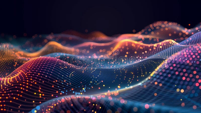 Dynamic Waves Display of Colorful, Undulating Waves Composed of ...