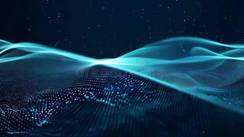 Exploring Digital Waveforms and Light Patterns in a Virtual Landscape ...