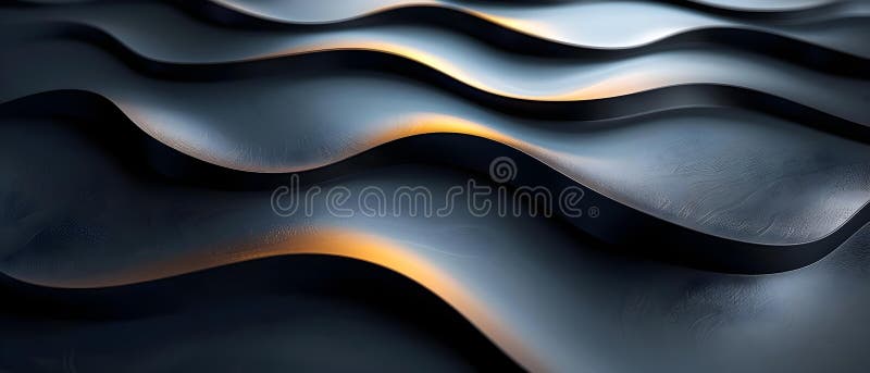 Dynamic Waves: a Minimalist Black and Gold Design. Concept Minimalist ...