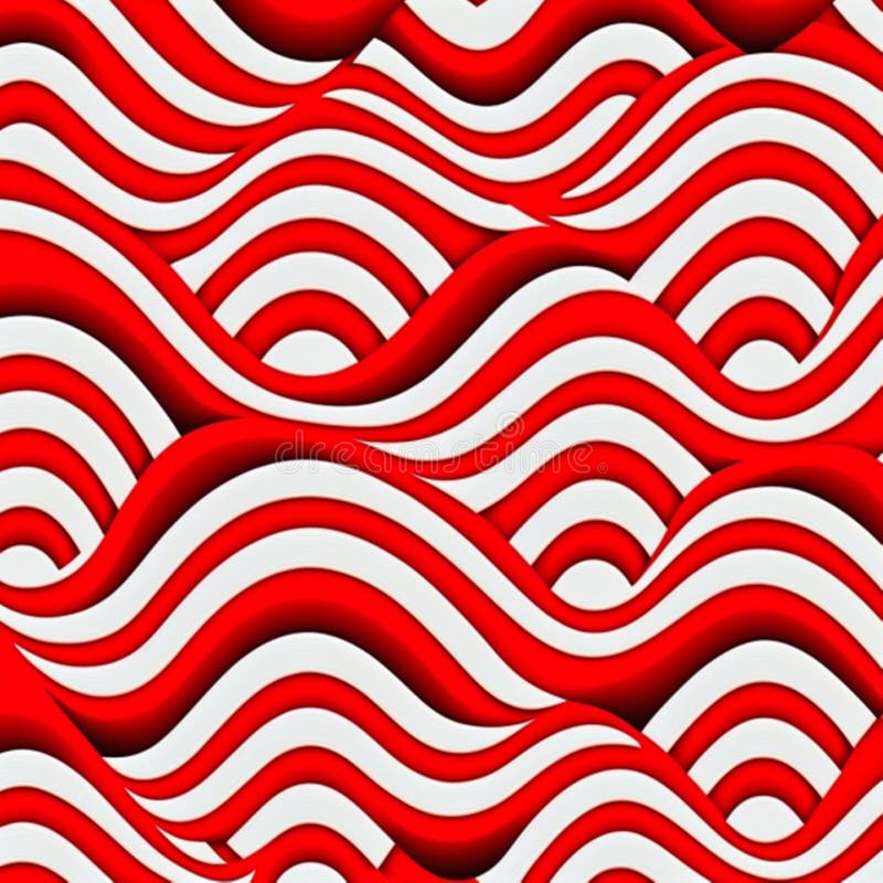 Waves Pattern with Red and White Colors Stock Illustration ...