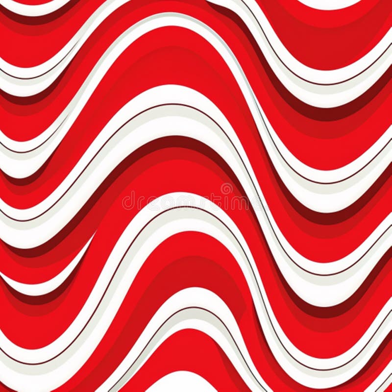 Waves Pattern with Red and White Colors Stock Illustration ...