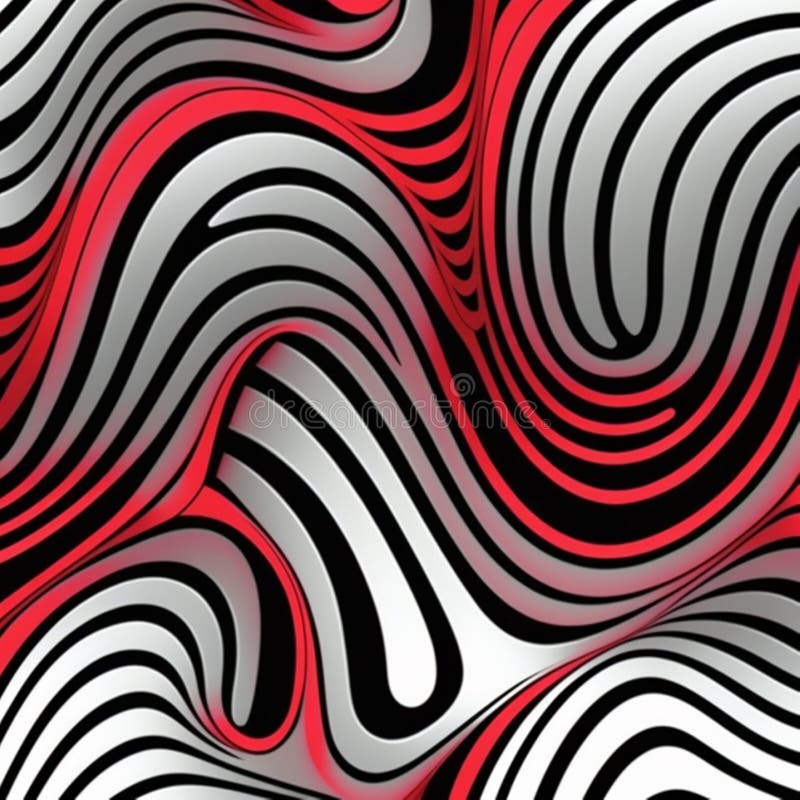 Waves Pattern with Red and White Colors Stock Illustration ...