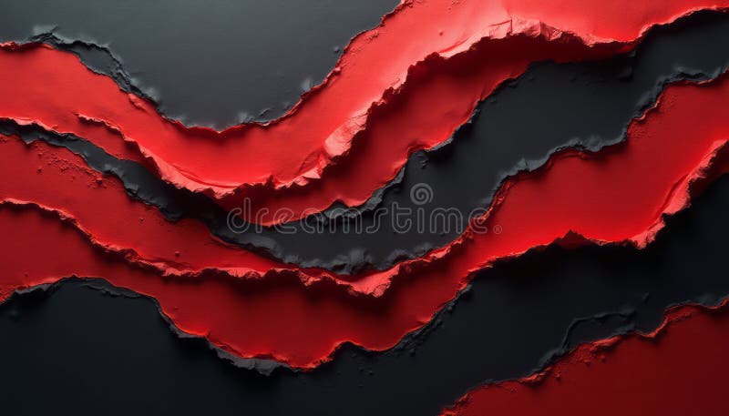 Dynamic Waves of Torn Red and Black Paper Stock Image - Image of ...