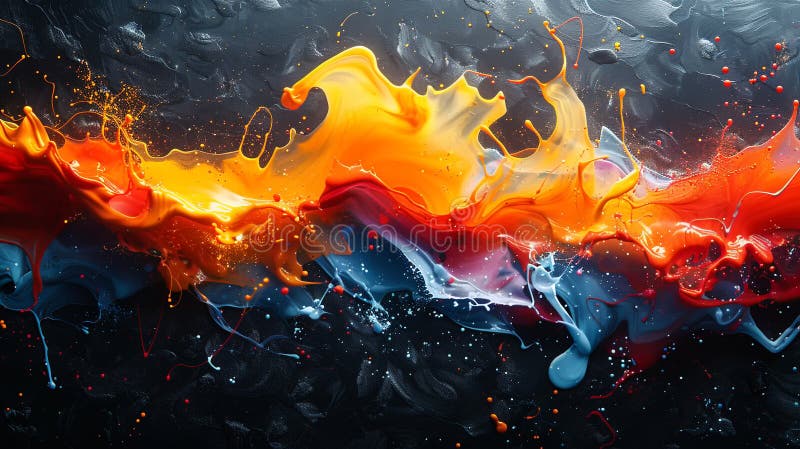 Dynamic Waves of Vibrant Colors Dancing Across a Dark Canvas Stock ...