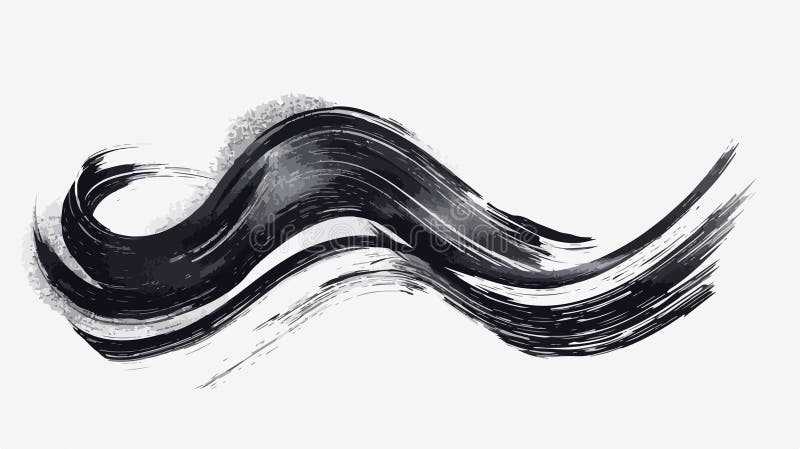 Dynamic Wavy Brush Stroke Design Element Vector Illustration Stock Vector - Illustration of wavy ...