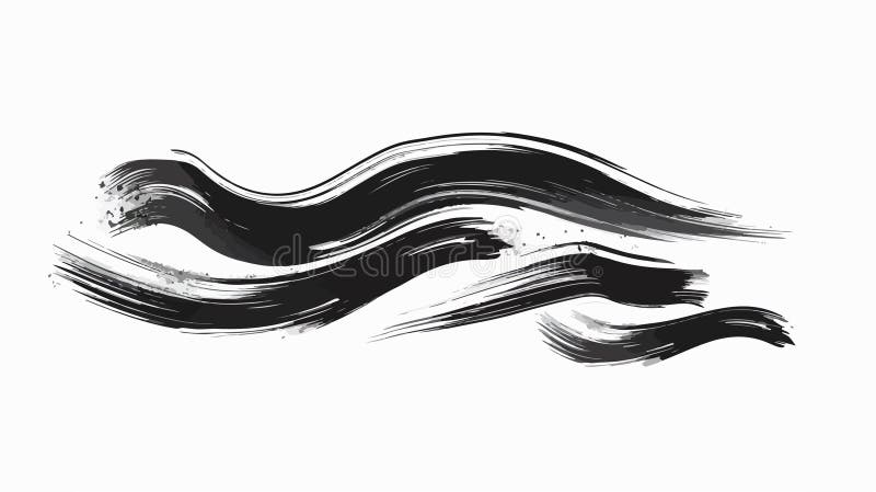 Dynamic Wavy Brush Stroke Design Element Vector Illustration Stock ...