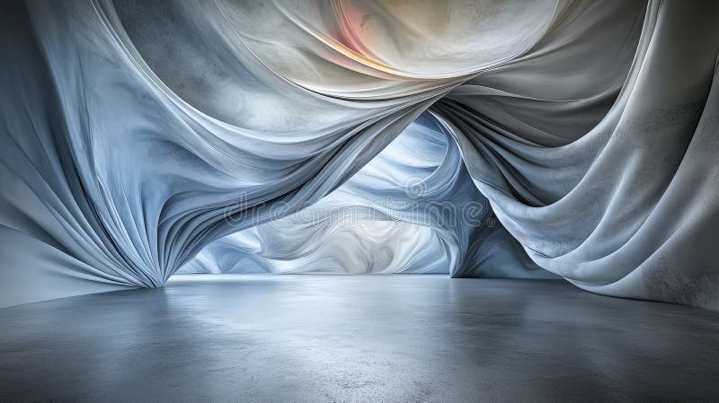 Dynamic Wavy Lines Intersecting Surreal Space Gallery Abstract Art ...