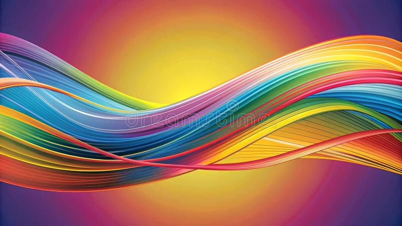Dynamic Wavy Lines in a Spectrum of Colors AI Generated Stock ...