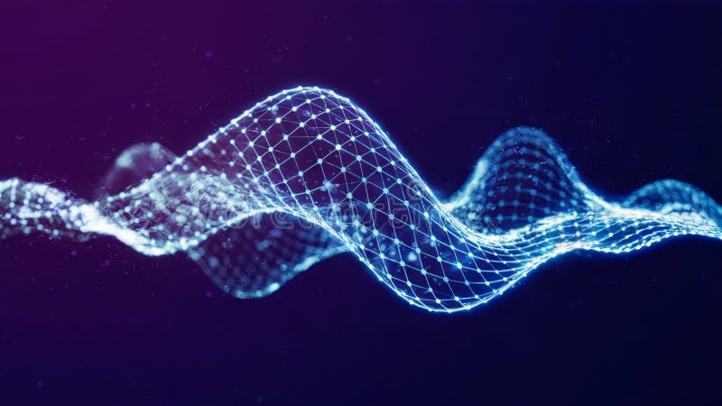 A Dynamic, Wavy Mesh Structure, Predominantly in Shades of Blue and ...