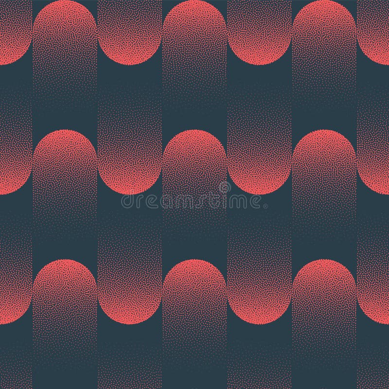 Dynamic Wavy Structure Vector Seamless Pattern Trendy Red Abstract ...
