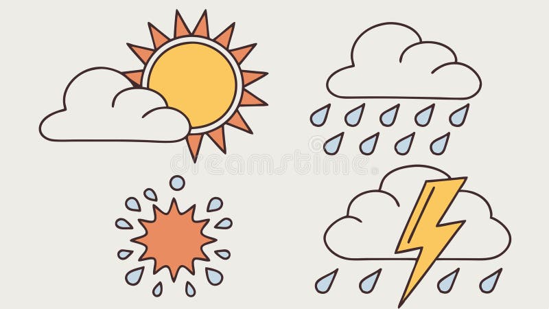 Dynamic Weather Icons, Climate Forecast Symbols, Vector Design ...
