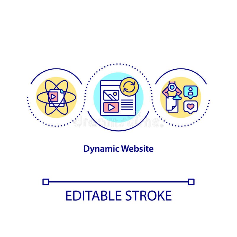 Dynamic Website Concept Icon Stock Vector - Illustration of business ...