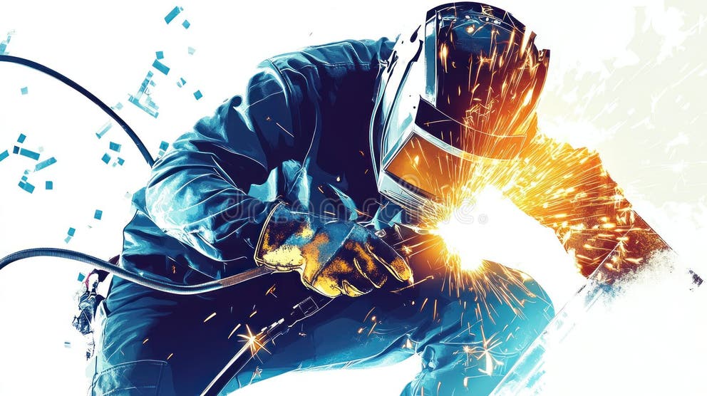 Dynamic Welding Illustration Sparks and Metalwork Stock Image - Image ...