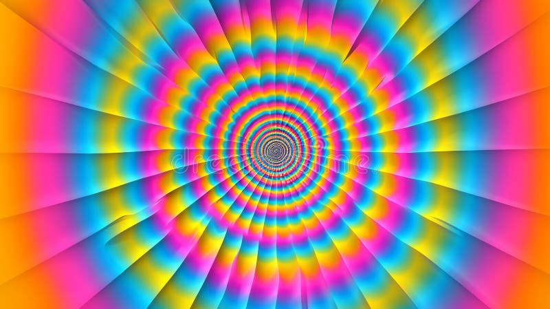 Dynamic Whirl Motion Optical Illusion with Bright Colored Spiraling ...