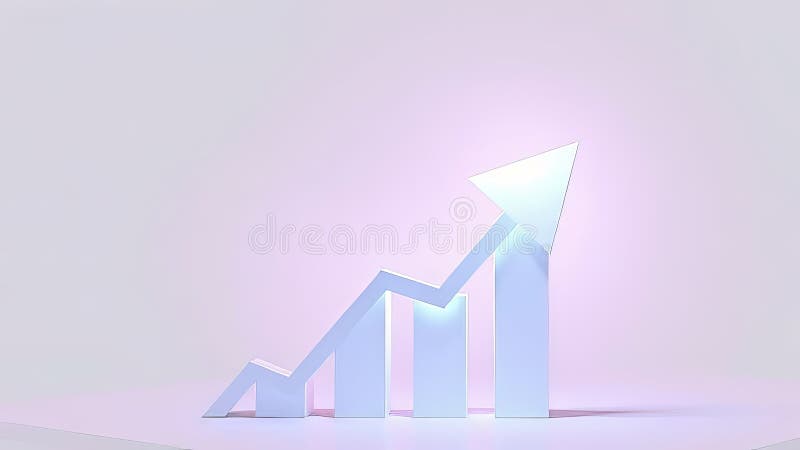 Dynamic White Arrow Graph Illustrates Business Growth and Success a ...
