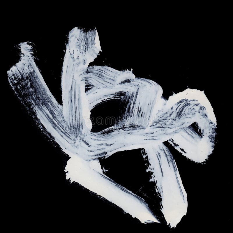 Dynamic White Brush Strokes on Black Background Zen Style Background ...