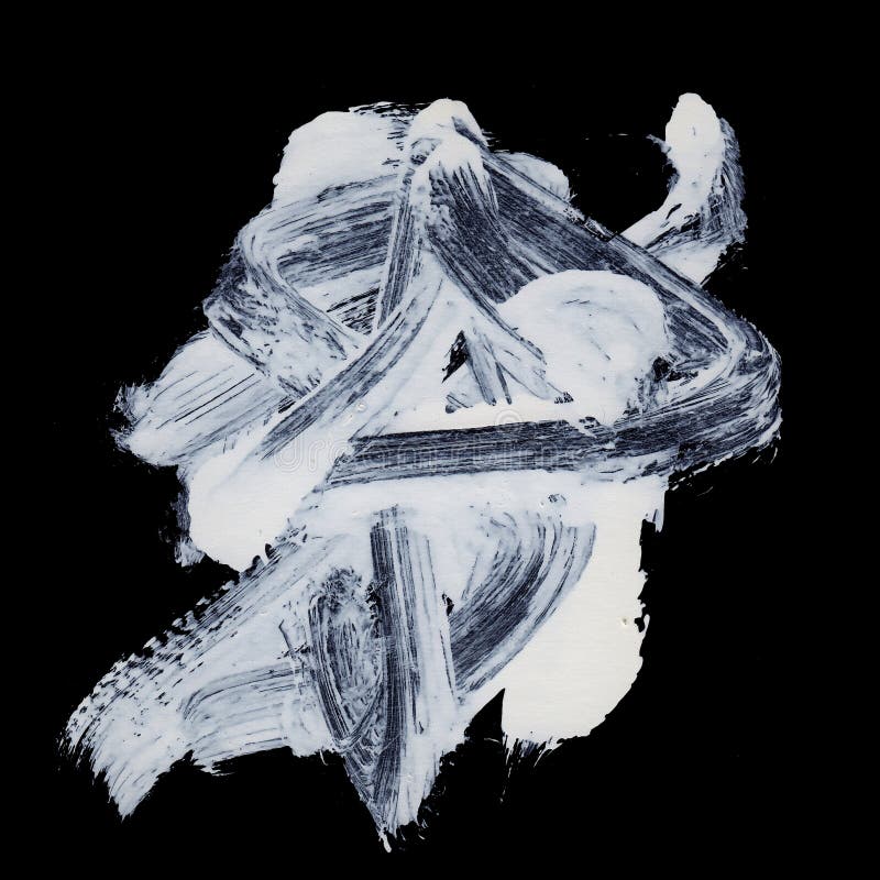 Dynamic White Brush Strokes on Black Background Zen Style Background ...