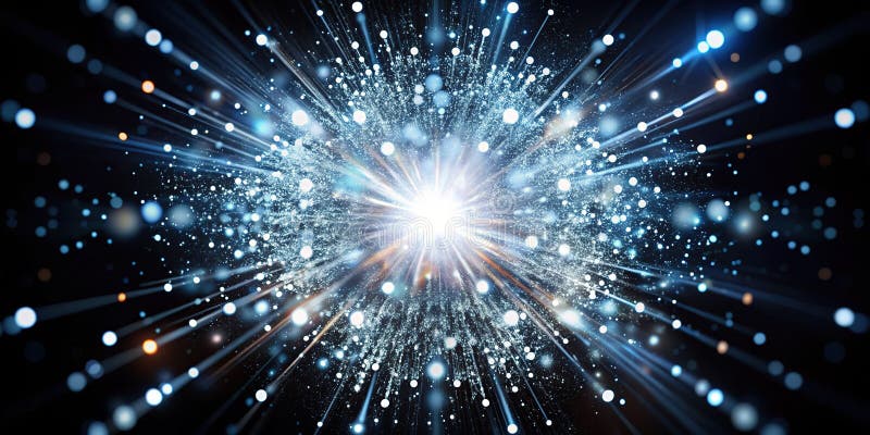 Dynamic White Dot Burst Explosion Background Radiant Abstract Design ...