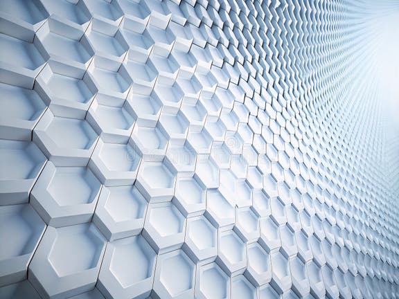 Dynamic White Hexagonal Grid Background with Wave Pattern a Modern ...