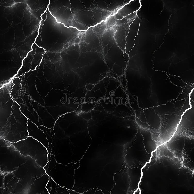 Dynamic White Lightning Bolts Against Dramatic Dark Storm Sky Texture ...