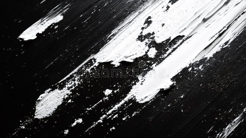Dynamic White Paint Strokes Forming Diagonal Lines Across Deep Black ...