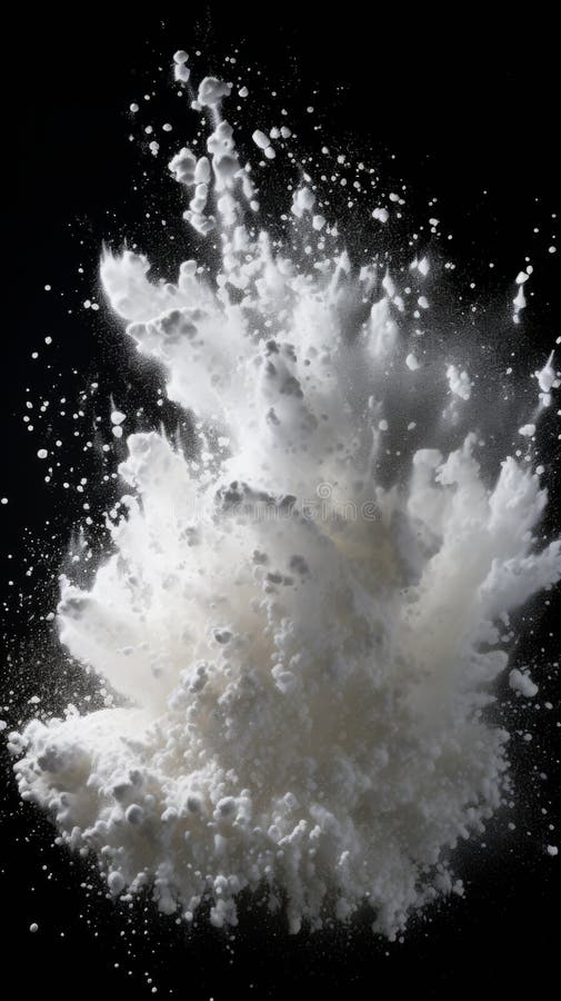 Dynamic White Powder Explosion. Generative AI Stock Image - Image of ...