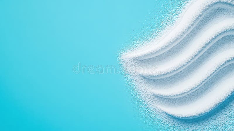 A Dynamic White Powder Wave Gracefully Contrasts Against a Vibrant Blue ...